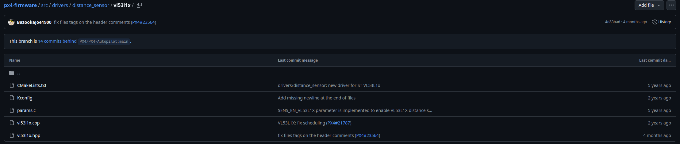 Holybro VL53L1X Lidar Support? | ModalAI Forum